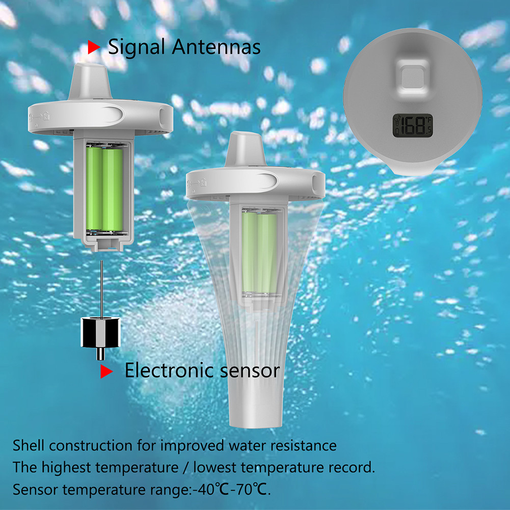 Smart Pool Thermometer IPX7 Waterproof Floating Pool Thermometer ...