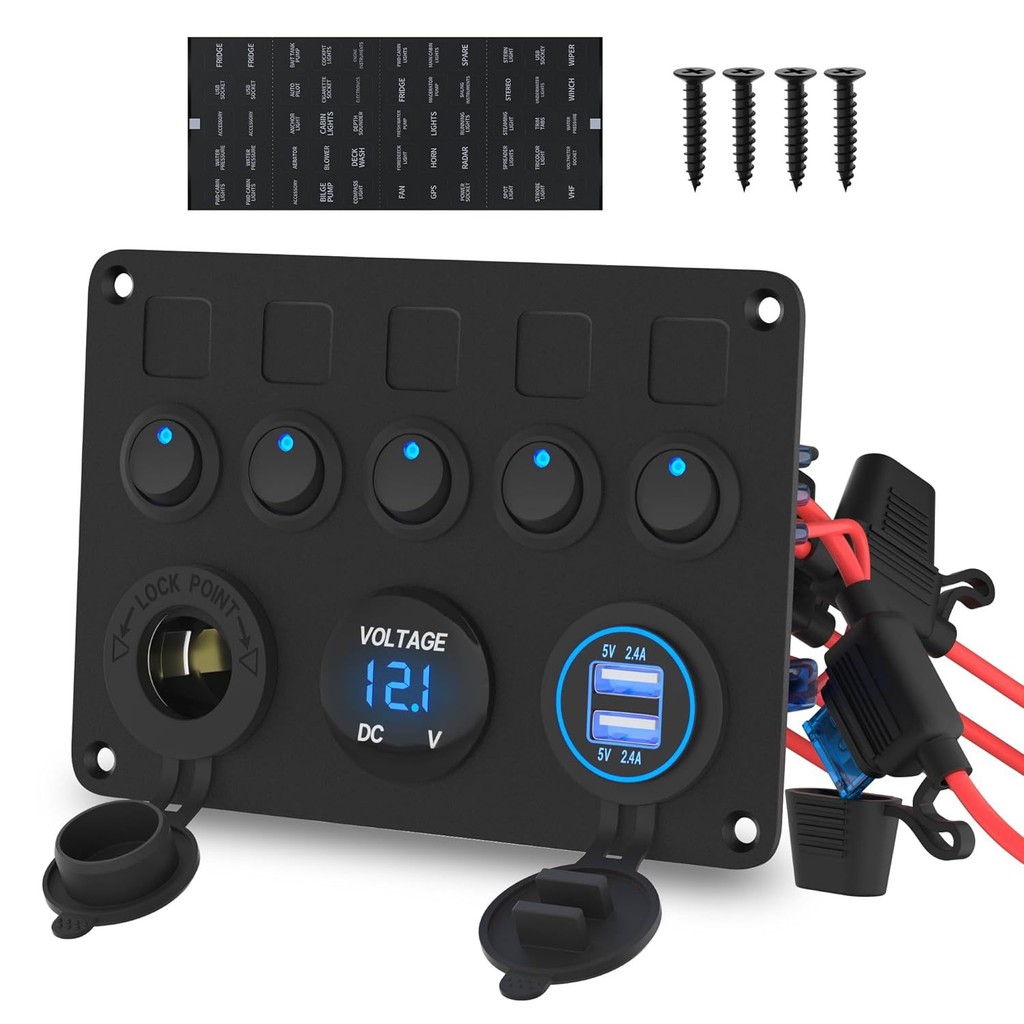 Suis Panel Gabungan Mata Kucing Bulat 5 Geng 5+3 untuk Kereta, Bot ...