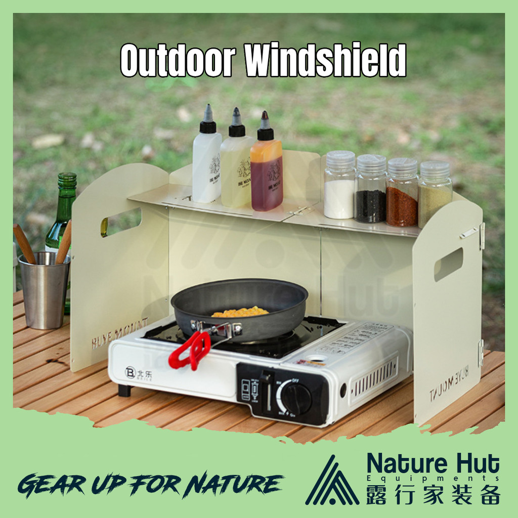 Foldable Stove Windshield 3 4 Fold with Top Outdoor Camping Cooking ...