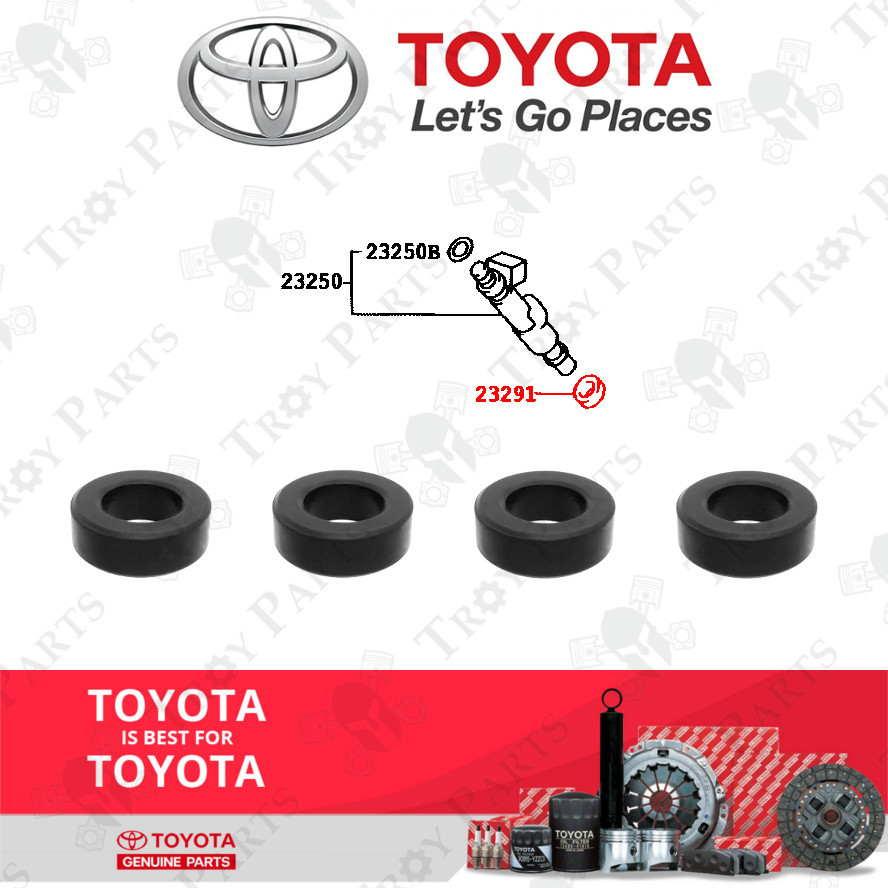(4pc) Toyota Fuel Injector Nozzle Grommet Seal 23291-41010 for Yaris ...