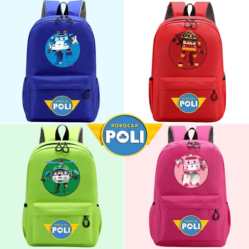 Robocar Poli backpack cartoon print backpack large capacity student ...