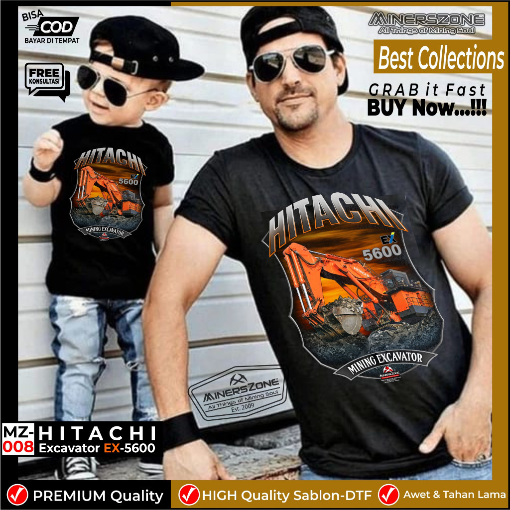 Hitachi EX-5600 Mining Excavator ORIGINAL MinersZone Mining T-Shirt ...