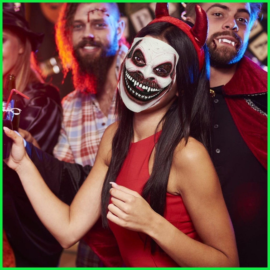Scary Ghost Masque Horror Evil Ghost Latex Masque Funny Full Headdress ...