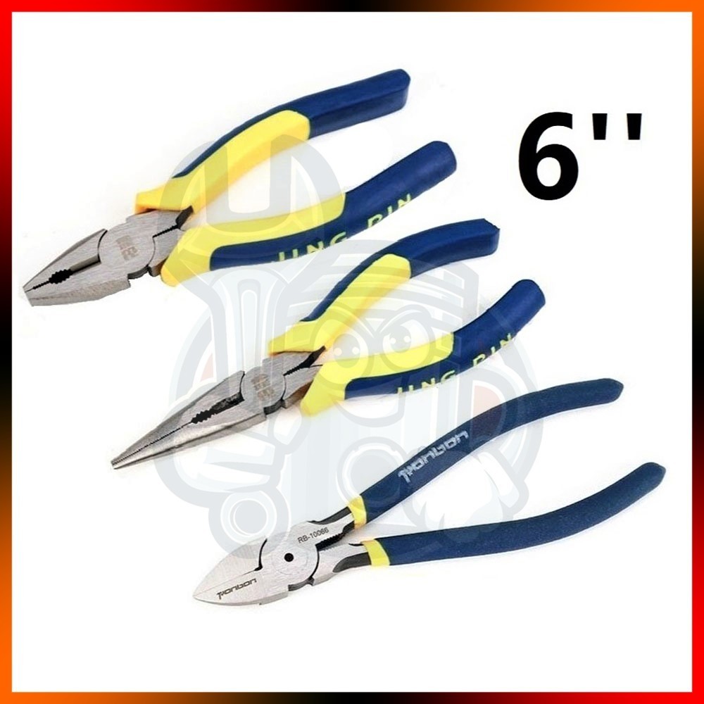 6" Inch Common Combination Plier Long Nose Plier Needle Nose Plier Wire Cutter Playar Muncung ...