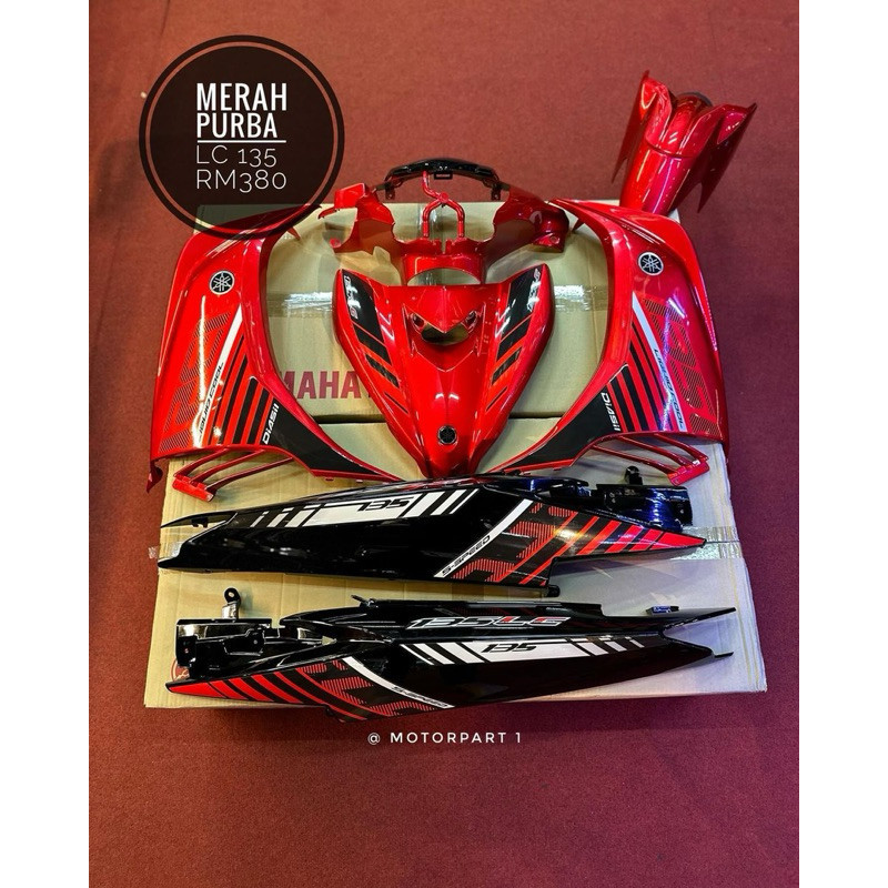 COVER SET LC 135 V2/V4/V5/V6/V7 PURBA MERAH ORIGINAL ABS | Shopee Malaysia