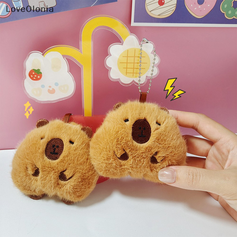 LoveO Cute Squeak Capybara Kapybara Key Chain Guinea Pig Plush Toy ...