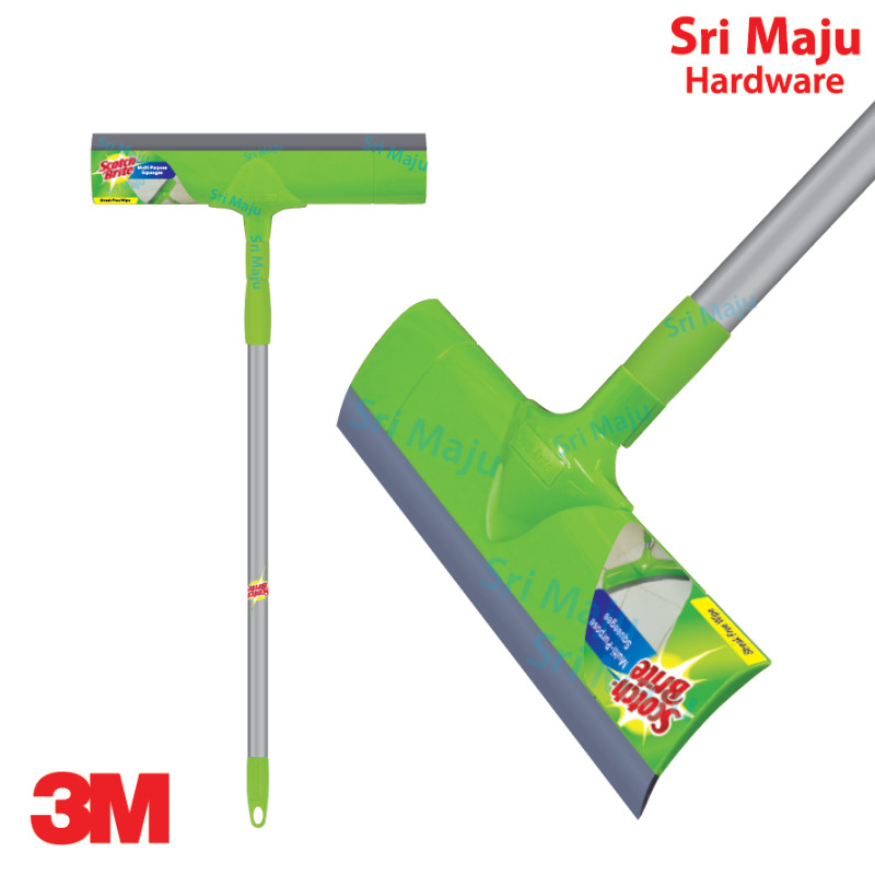 MAJU 3M Scotch Brite Multi Purpose Floor Squeegee Water Wiper Extendable Telescopic Handle Wiper ...
