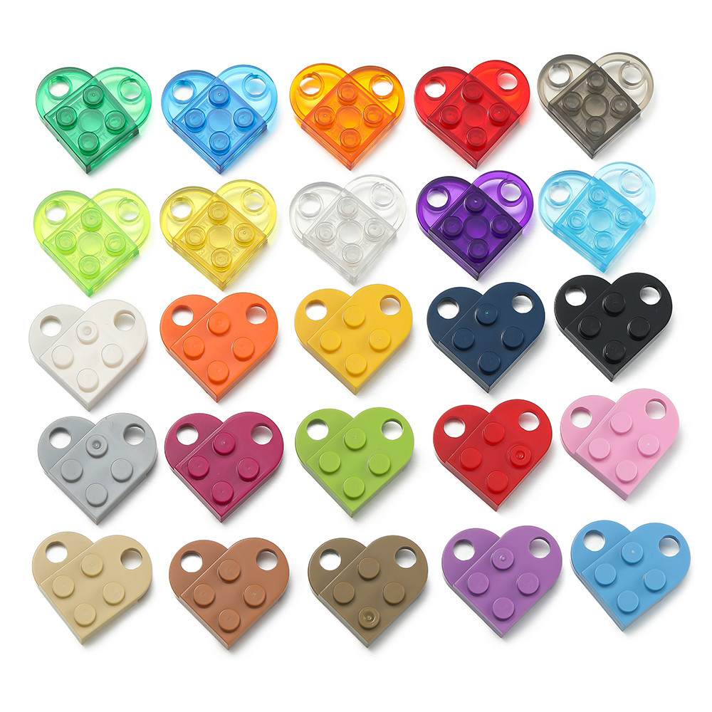 St. kunkka 4 Sets Acrylic Heart Pendant Colorful Heart Building Block ...