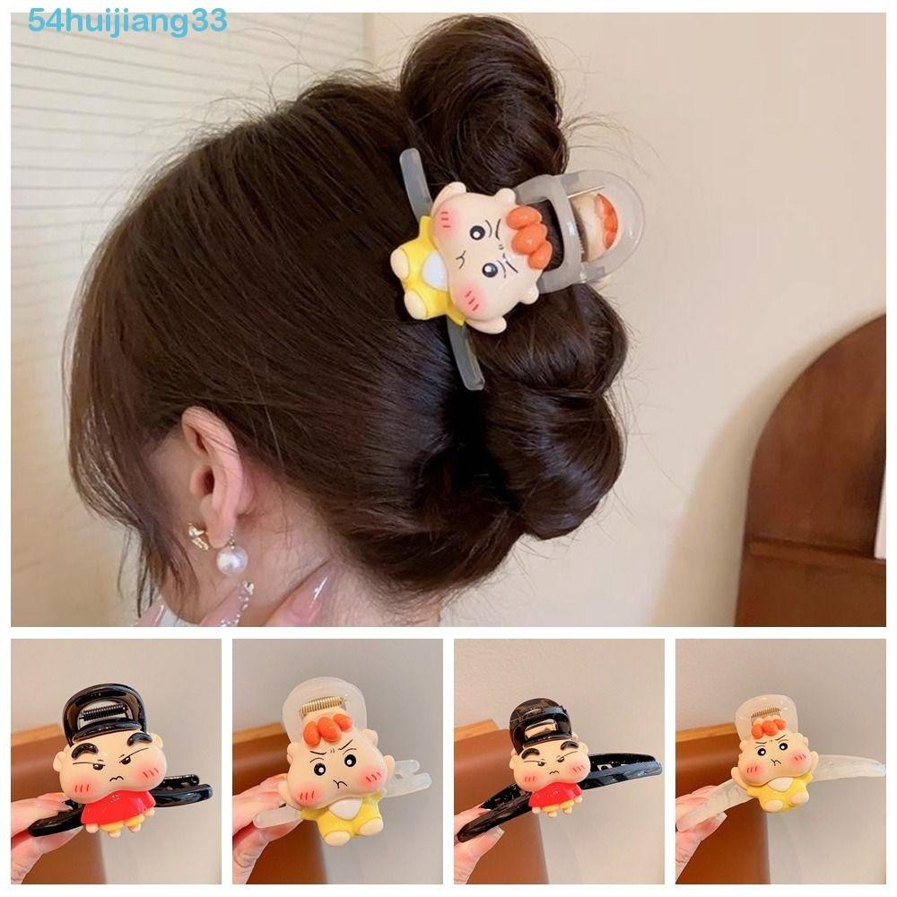 HUIJIANG Cartoon Claw Clip, Acrylic Anime Crayon Shin-Chan Hair Claw ...