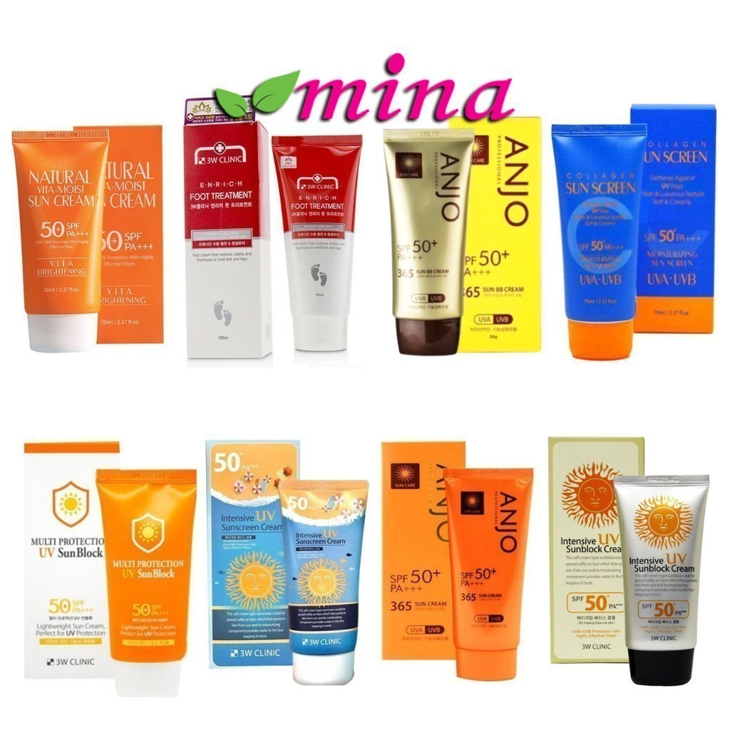 100% 3W Clinic UV SunCream Sunblock Sunscreen Kuning Lotion Losyen Anjo ...