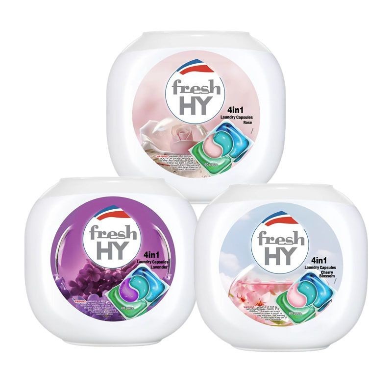🇲🇾 Fresh HY Walch 60pcs 4in1 Gel Capsule Pod Laundry Detergent Fabric ...