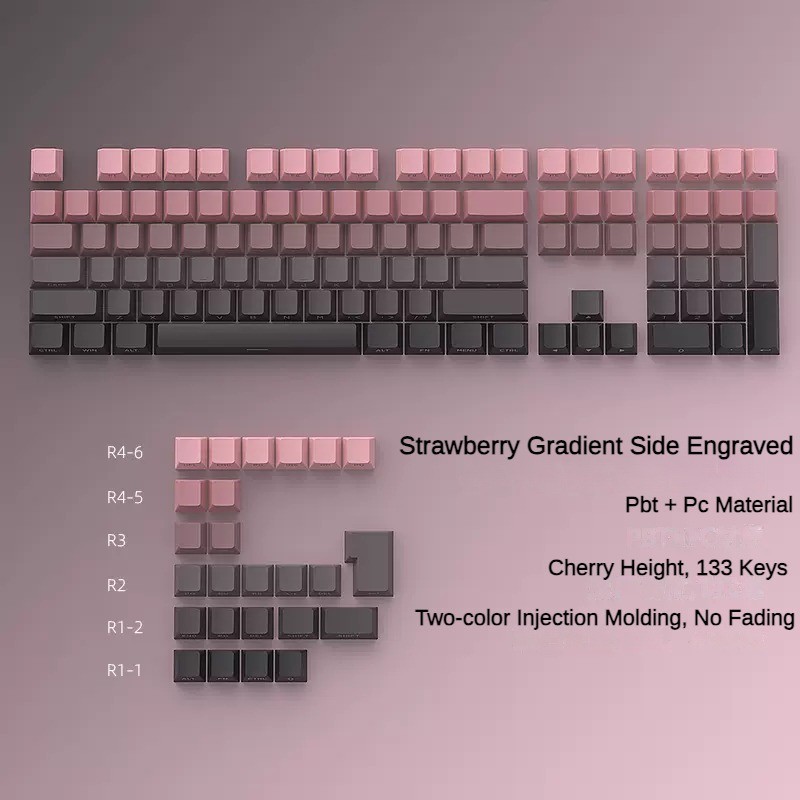 Gradient Color Side Character Cherry Height South Facing LED Keycap ...