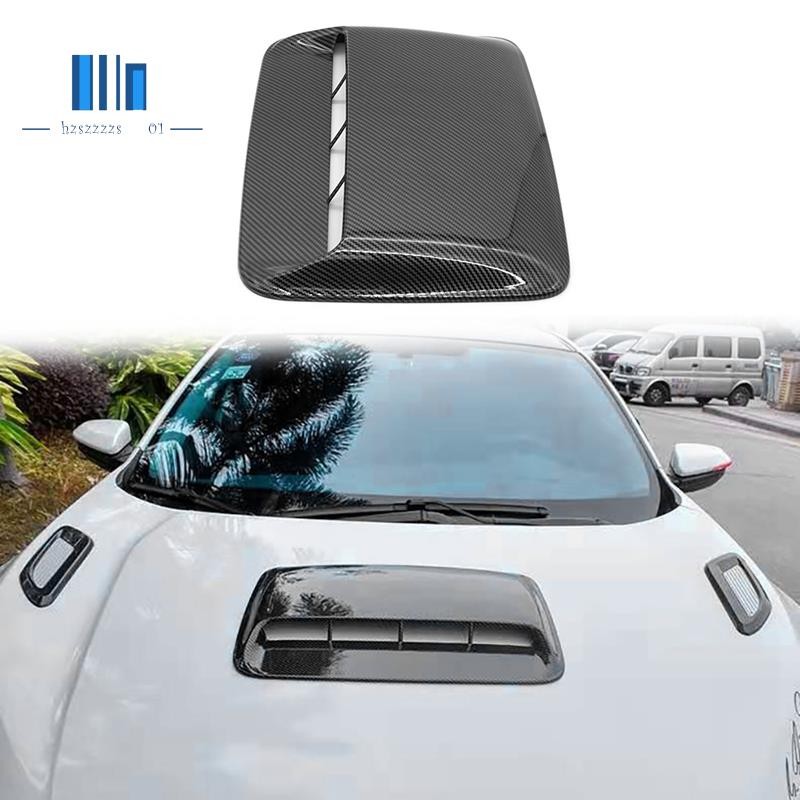 Car Universal Carbon Fiber Hood Vent Air Outlet Cover for Hood Scoop ...