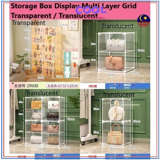 Z Transparent / Translucent Model Display Shelf Multi Layer Grid ...