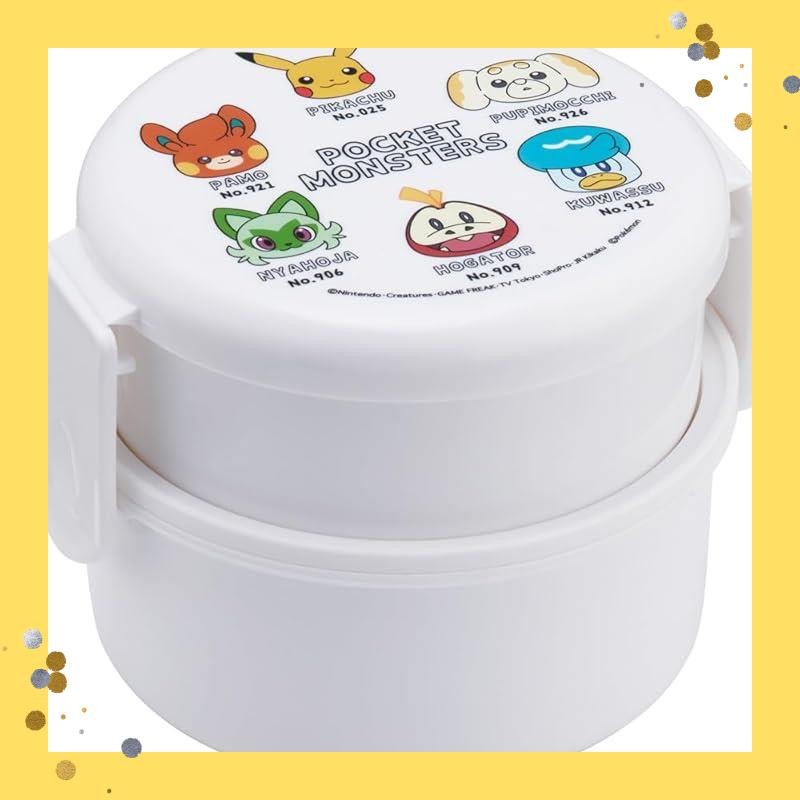 Skater Lunch Box 500ml 2-Tier Round Rice Ball Case Antibacterial Pokemon Face Made in Japan ...