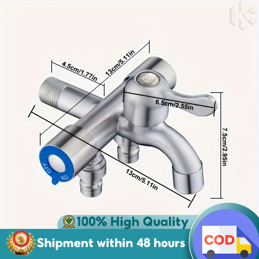 Angle Valve Three-way Double Handle Double Control Single Cold Multi ...