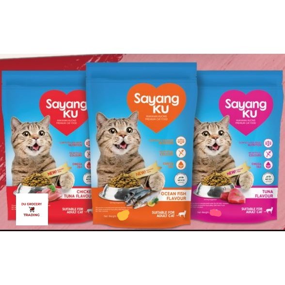 Makanan Kucing Premium Sayangku 500g - Ocean Fish / Chicken Tuna / Tuna ...