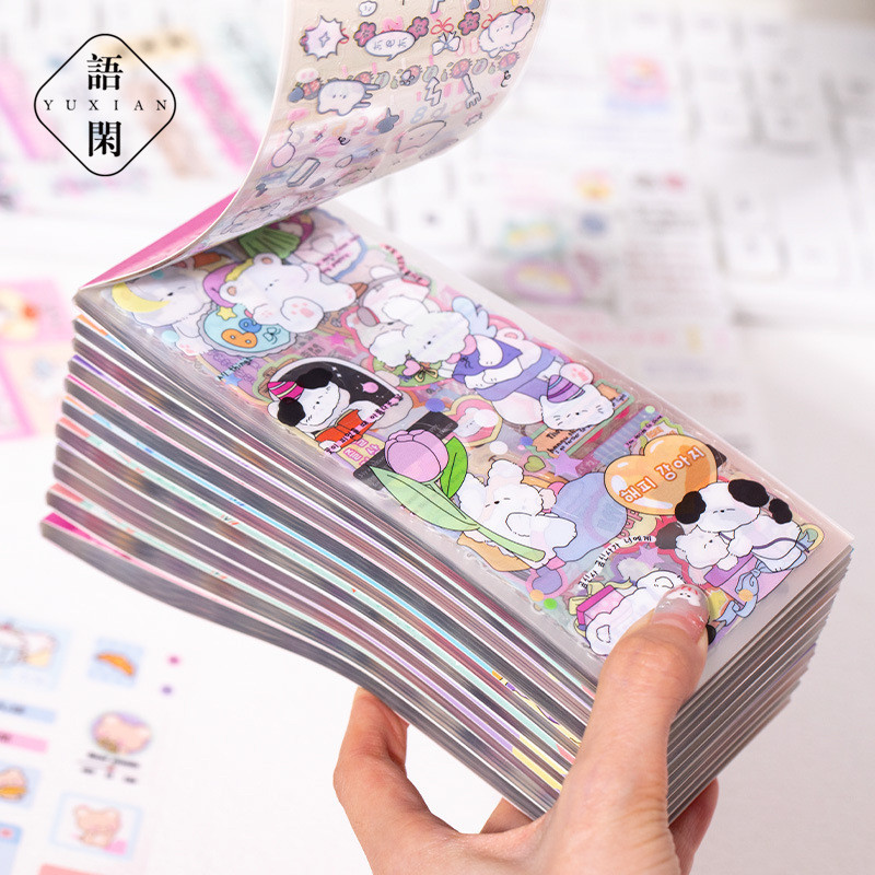 PET cut film sticker book Cute invasion plan series ins wind graffiti ...