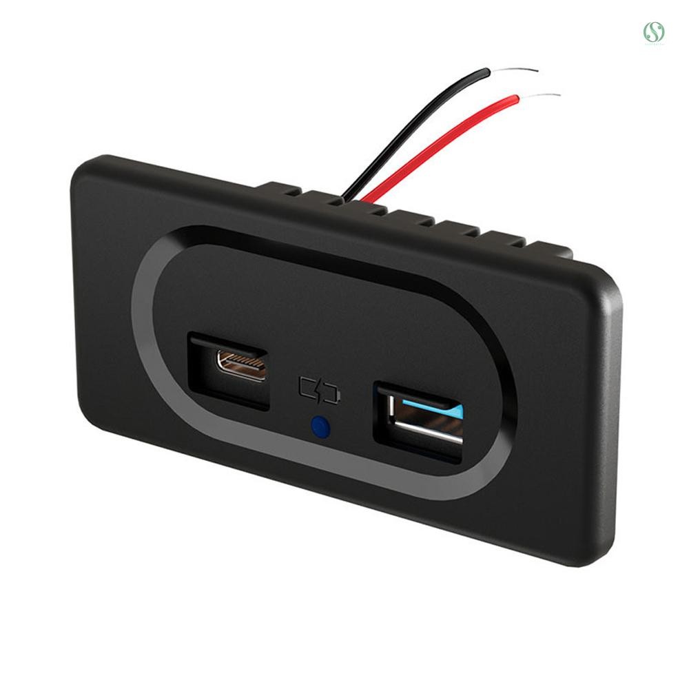 12 Volt USB Socket with Cap, Dual Port Quick USB Charge Adapters (PD ...