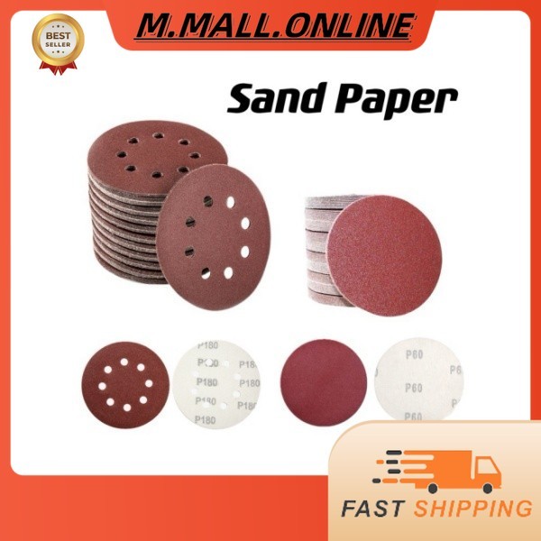 Sanding Disc Abrasive Red Sand Paper 5Inch Velcro Effect Mesh Grip ...