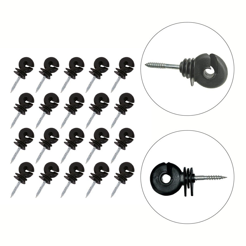 【Hot】 20PC Insulators Post Insulators Electronic Fence Posts Wall Ring ...