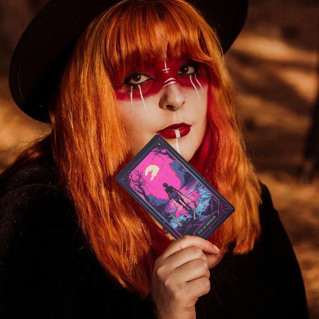 Oracle Deck Cards 78 Pieces Inspired Neon Oracle Tarot Cards English ...