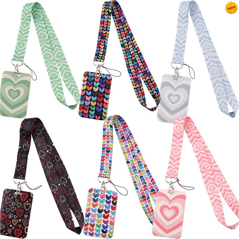 Heart shaped Love Phone Rope Access Control Bus Meal Card Polyester ...