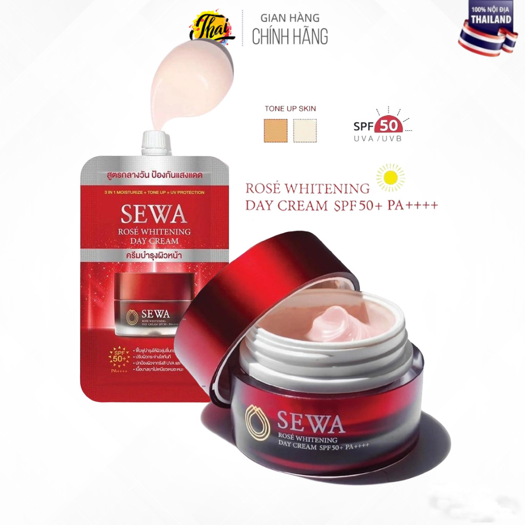 Sewa Rose Cream SPF50/ PA++++ sunscreen tone-enhancing skin whitening ...