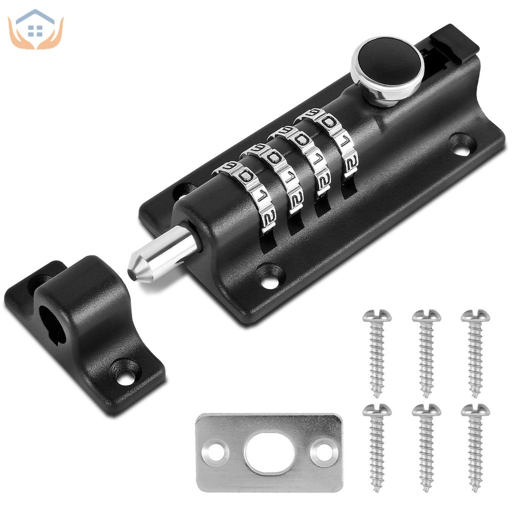 Combination Locking Bolt 4 Digit Combination Sliding Door Lock Keyless ...