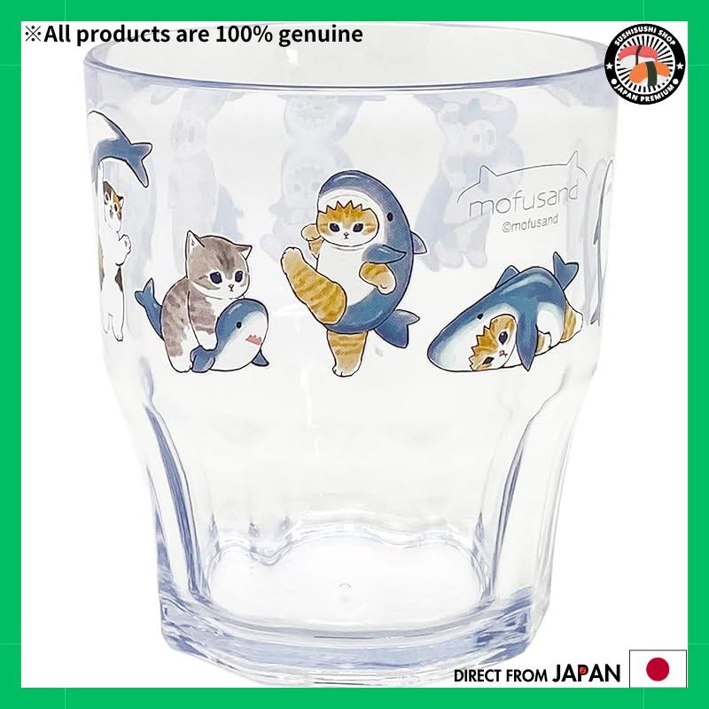 OSK Glass Cup Tumbler Placup Blue 300ml mofusand Dishwasher Safe Made in Japan C-7 OSK Small ...