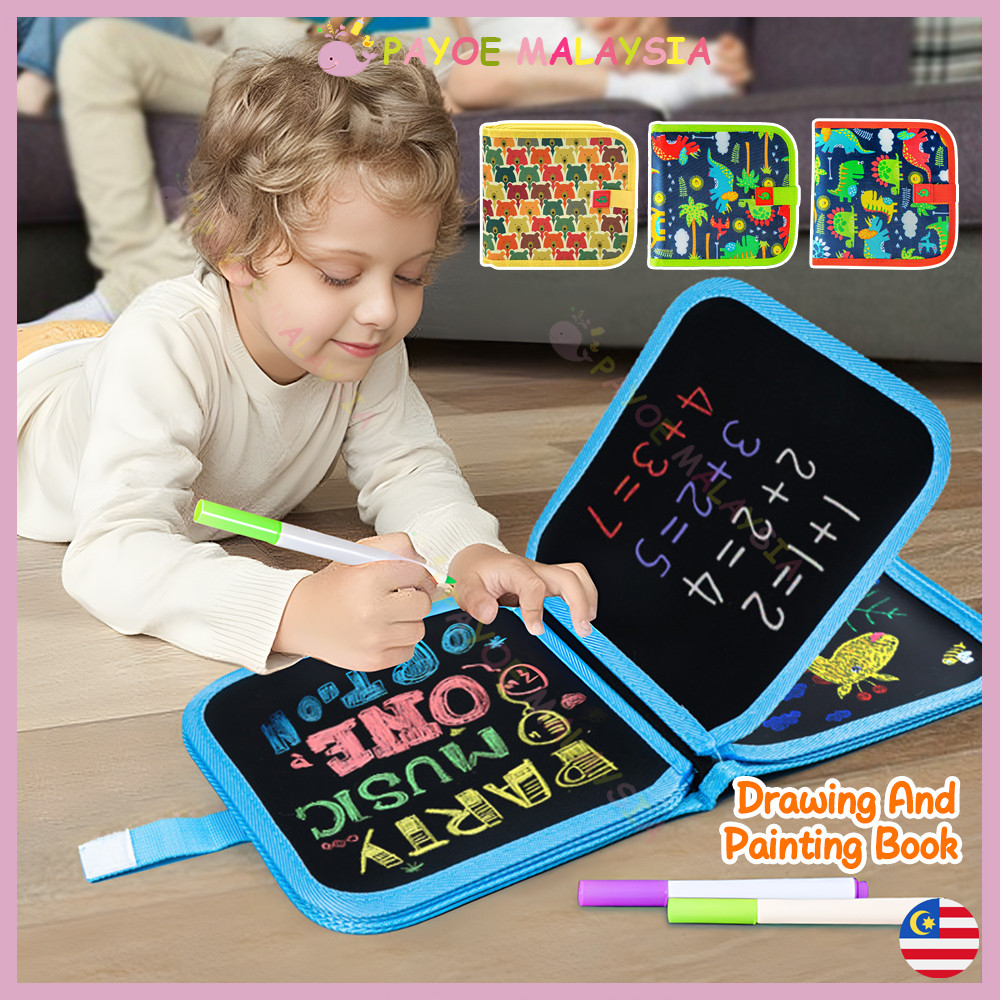 Payoe 10Pages Kids Erasable Doodle Coloring Book Reusable Drawing Book ...