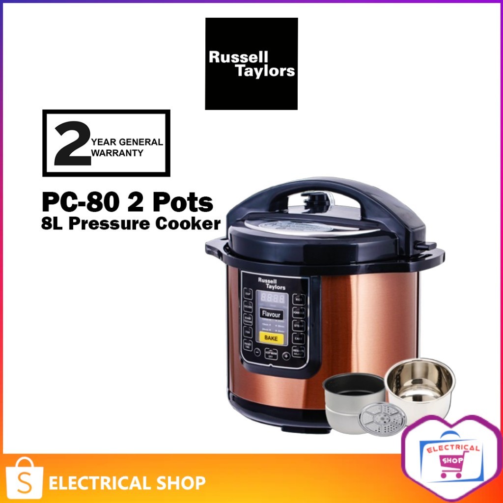 Trio 8L Pressure Cooker TEPC-8029 / TEPC8029 / Russell Taylors 8L Dual ...