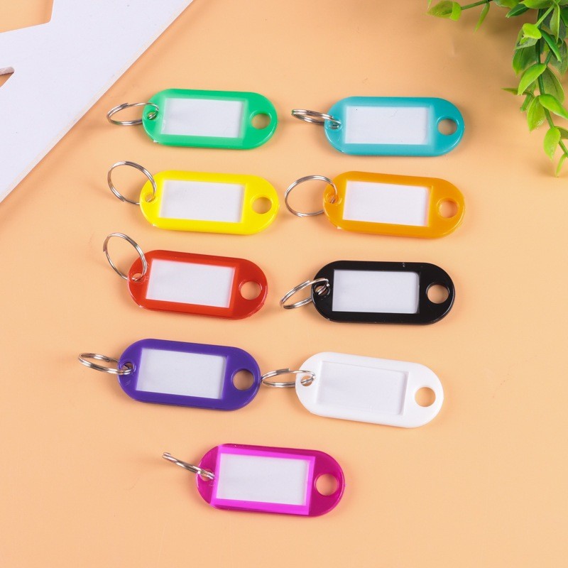 HOME HAVEN Colour Plastic Keychain Label Key Tag With Ring Multi ...