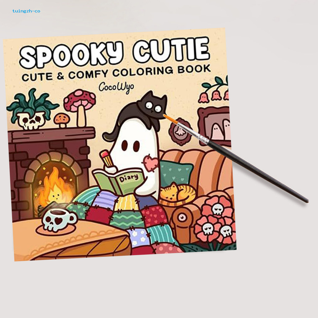tuingzh Halloween Themed Adult Coloring Book Single Sided Coloring Book ...