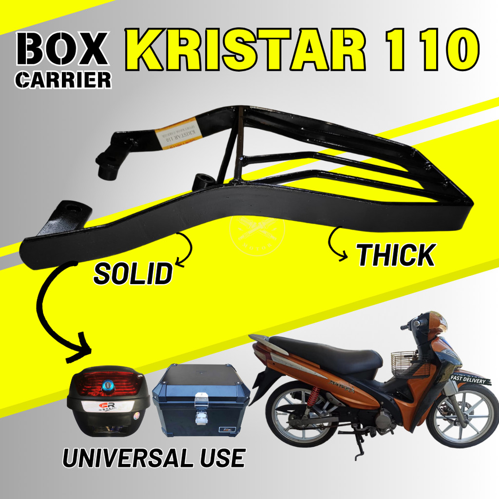 KRISTAR 110 REAR BOX MONORACK BOX CARRIER KAKI HEAVY DUTY PVC KOTAK BESI BELAKANG KRISSTAR FIRST ...
