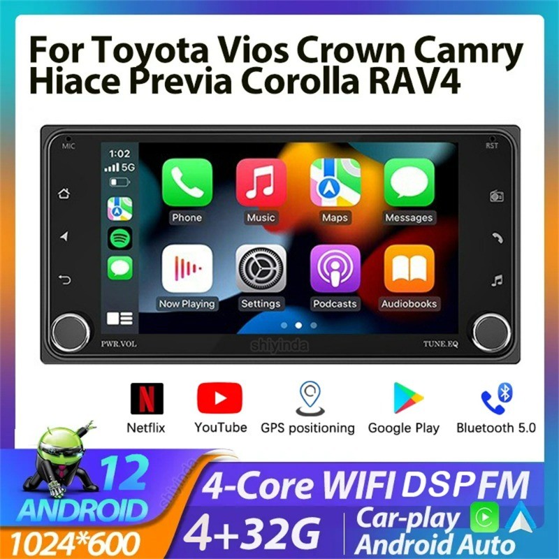 Autoradio android carplay 7 inch 2 din car radio player For Toyota ...