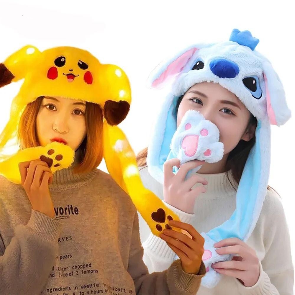 ARREBUL Glowing Plush Moving Hat, Cartoon Neck Warmer Animal Earflap ...