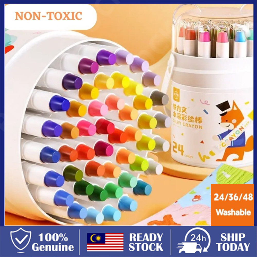 [HAPPY] Silky crayon for kids non toxic washable cute painting crayon ...