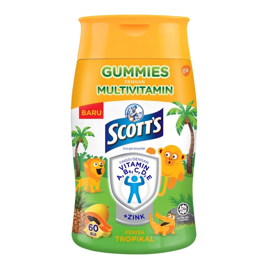 SCOTT'S Multivitamin Gummies Tropical Bone, Teeth & Eye 60S | Shopee ...
