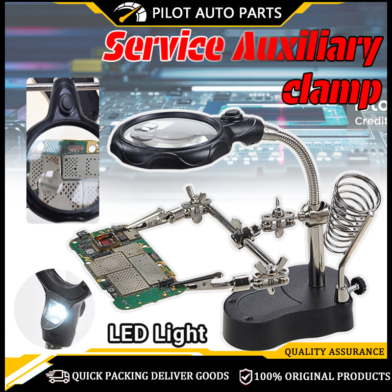 LED Soldering Iron Gun Holder Stand Welding magnifying glass with ...
