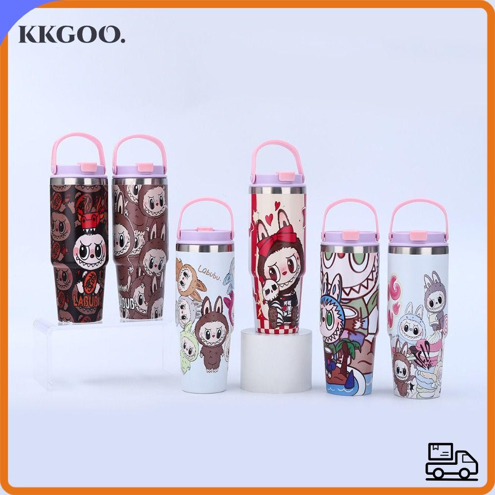 KKGOO Labubu Sippy Cup, 30oz Straight Stainless Steel Water Mug, 750ML ...