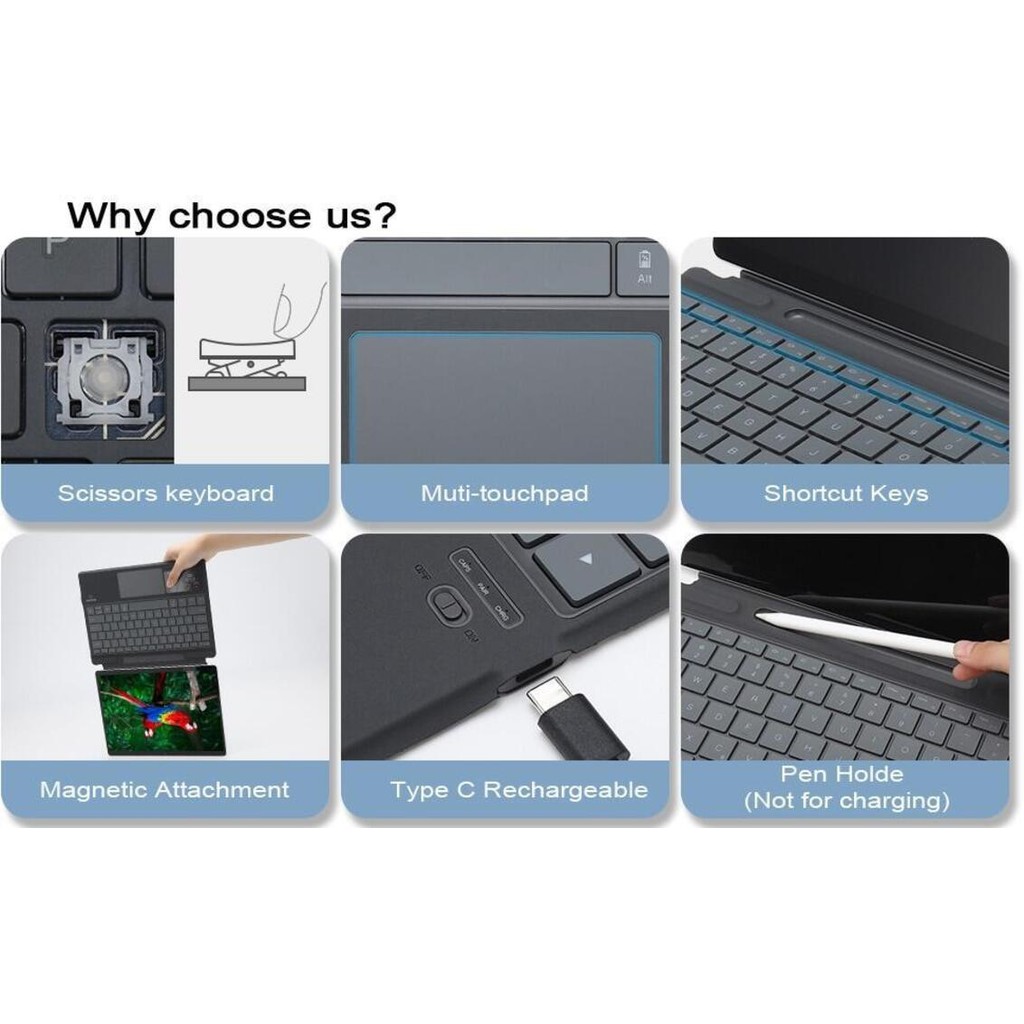 Surface Pro 8 Keyboard Backlight Keyboard for Surface Pro 8/X/9 13 inch ...