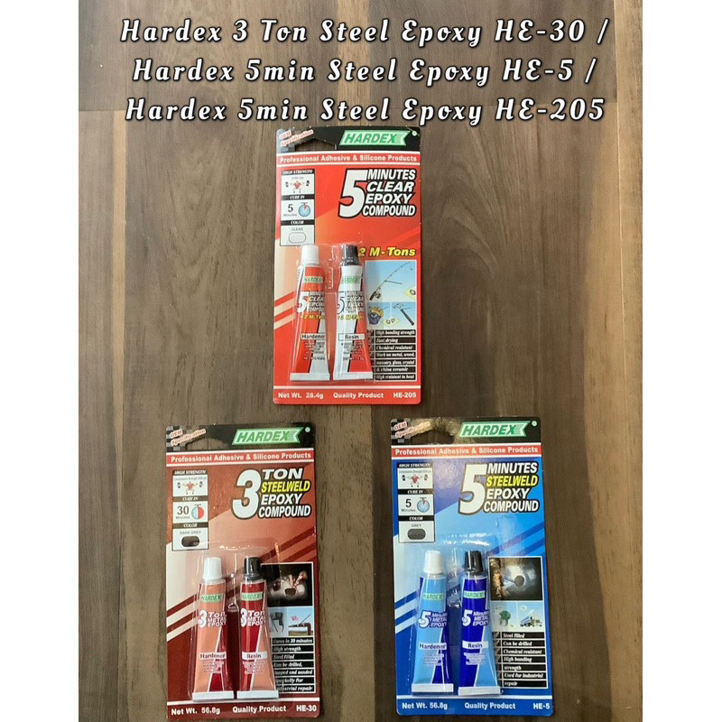 Hardex 3 Ton Steel Epoxy HE-30 / Hardex 5min Steel Epoxy HE-5 / Hardex ...