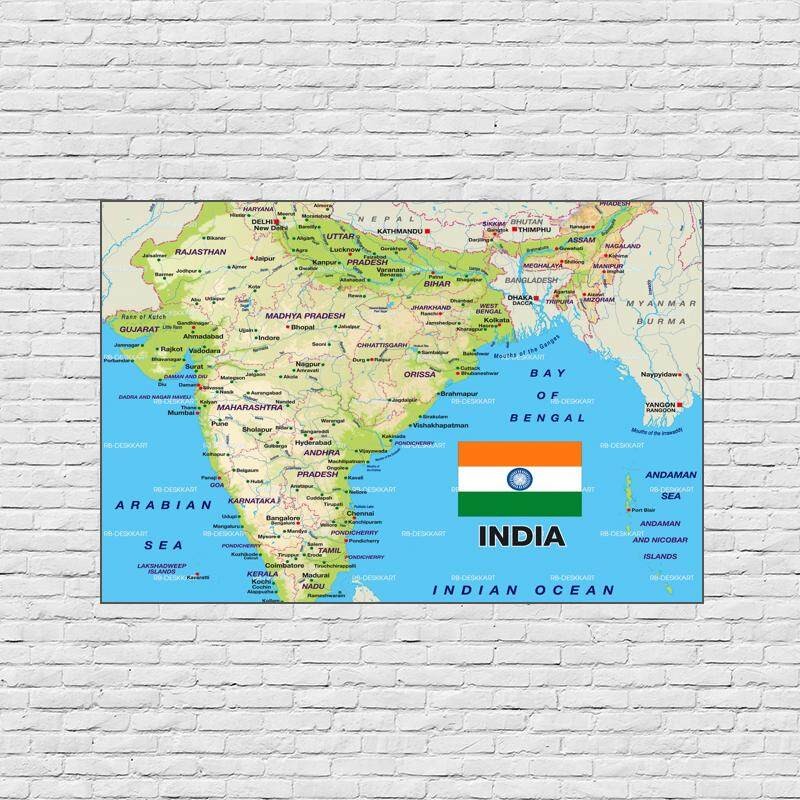 MAP OF INDIA Art Film Print Silk Poster Home Wall Decor | Shopee Malaysia