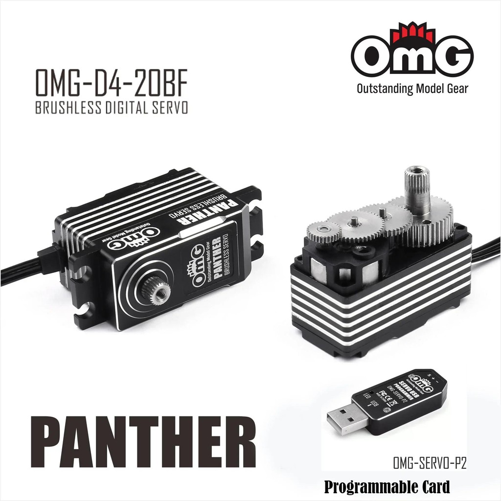 OMG-D4-20BF Low Profile Brushless Digital Servo Programmable 20KG High ...
