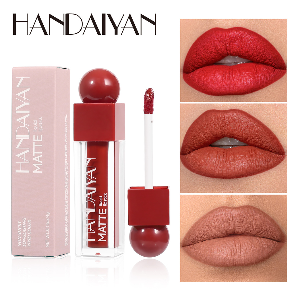HANDAIYAN No Dipped Cup Waterproof Velvet Matte Lipstick Long Lasting ...