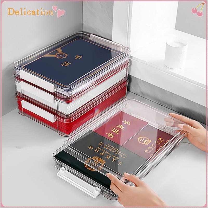 Delication Stackable Desktop File Storage Box A4 Document Organizer Box ...
