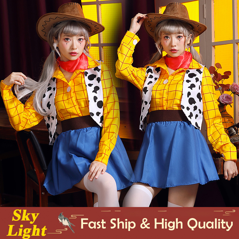 Western Cowboy Cow Girl Toy Story Woody Jessie Cosplay Costume Sexy ...