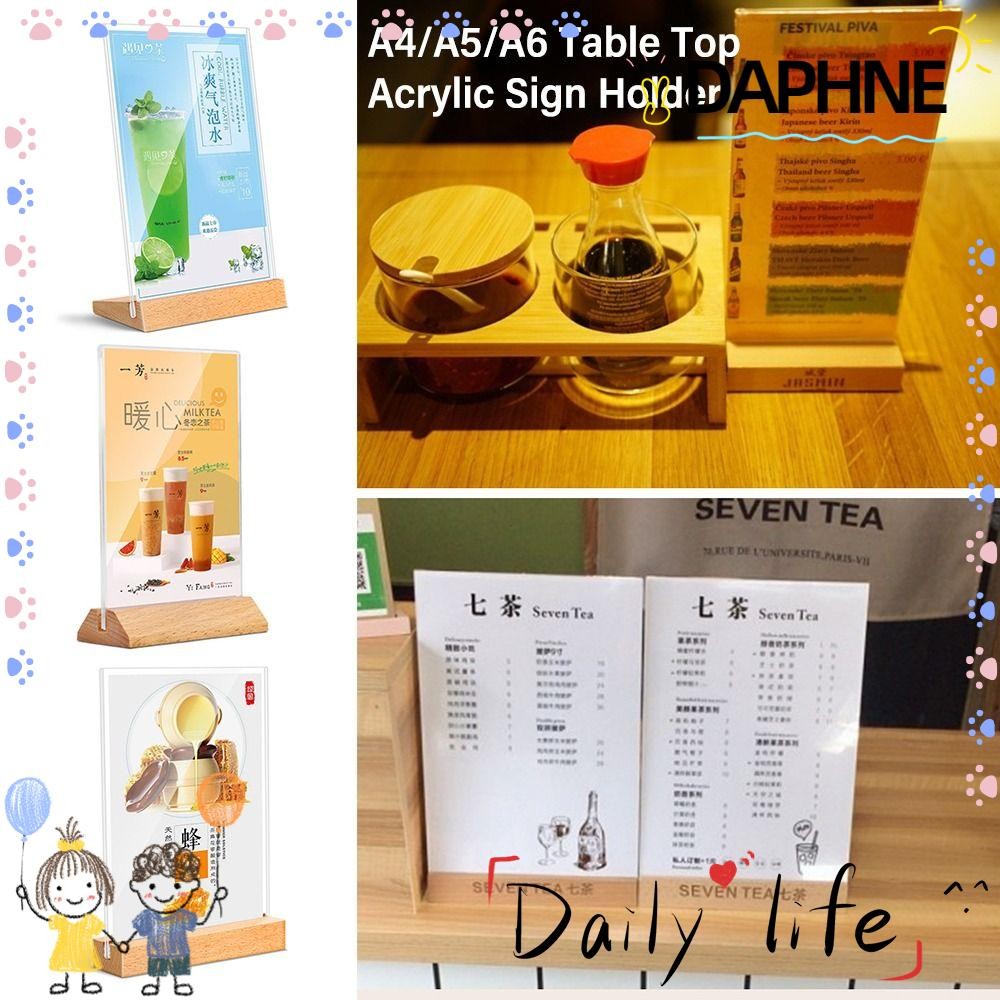 DAPHNE-HOME Table Top Sign Holder, A4/A5/A6 Double Sided Menu Display ...