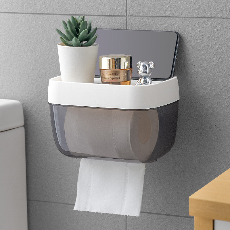 Perforation-free Tissue Box Toilet Toilet Paper Box Paper Roll Wall ...